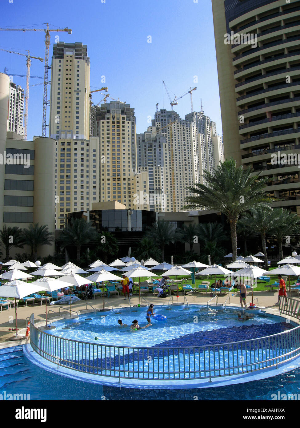 Construction of new high rise buildings in Jumeirah, Dubai, United Arab ...