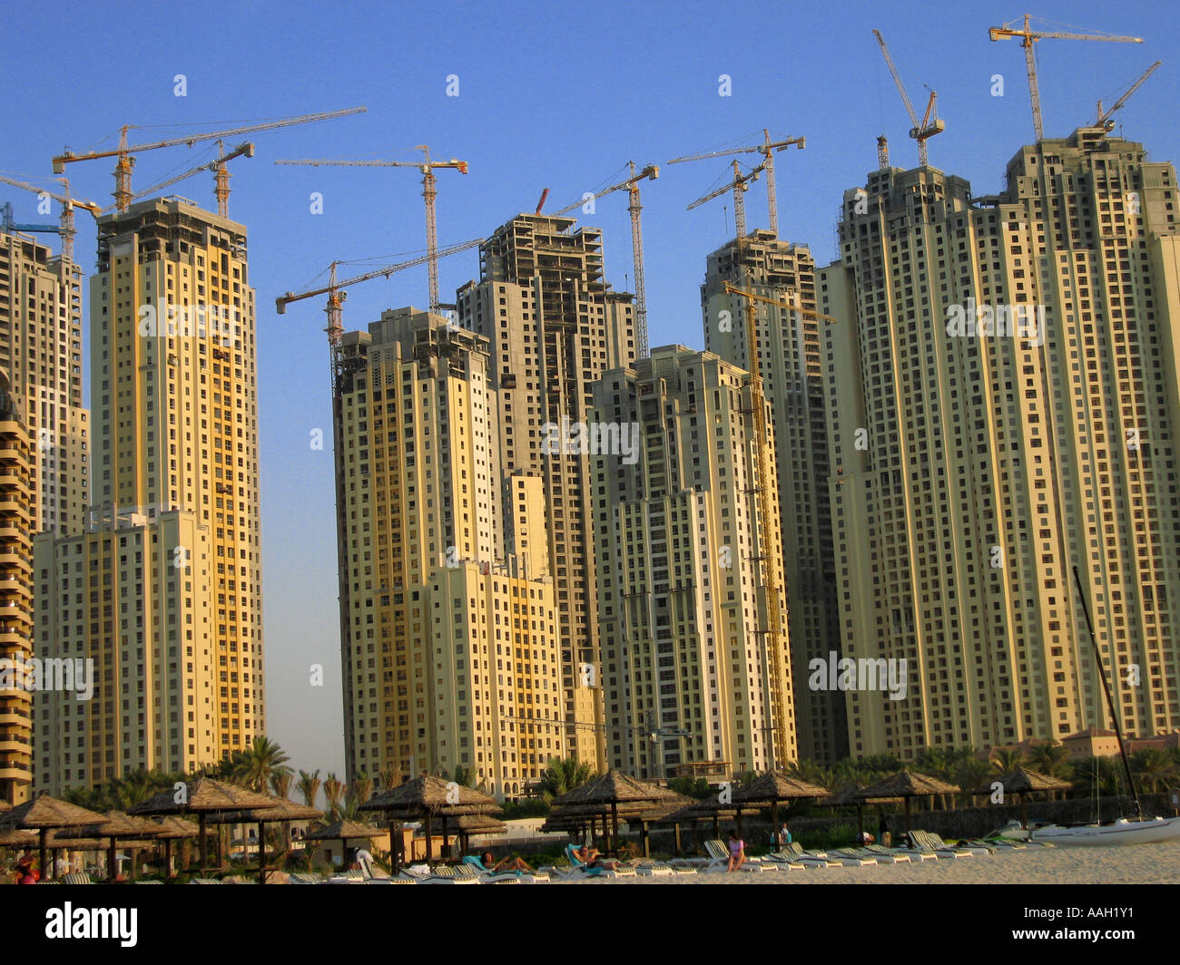 Construction of new high rise buildings in Jumeirah, Dubai, United Arab ...