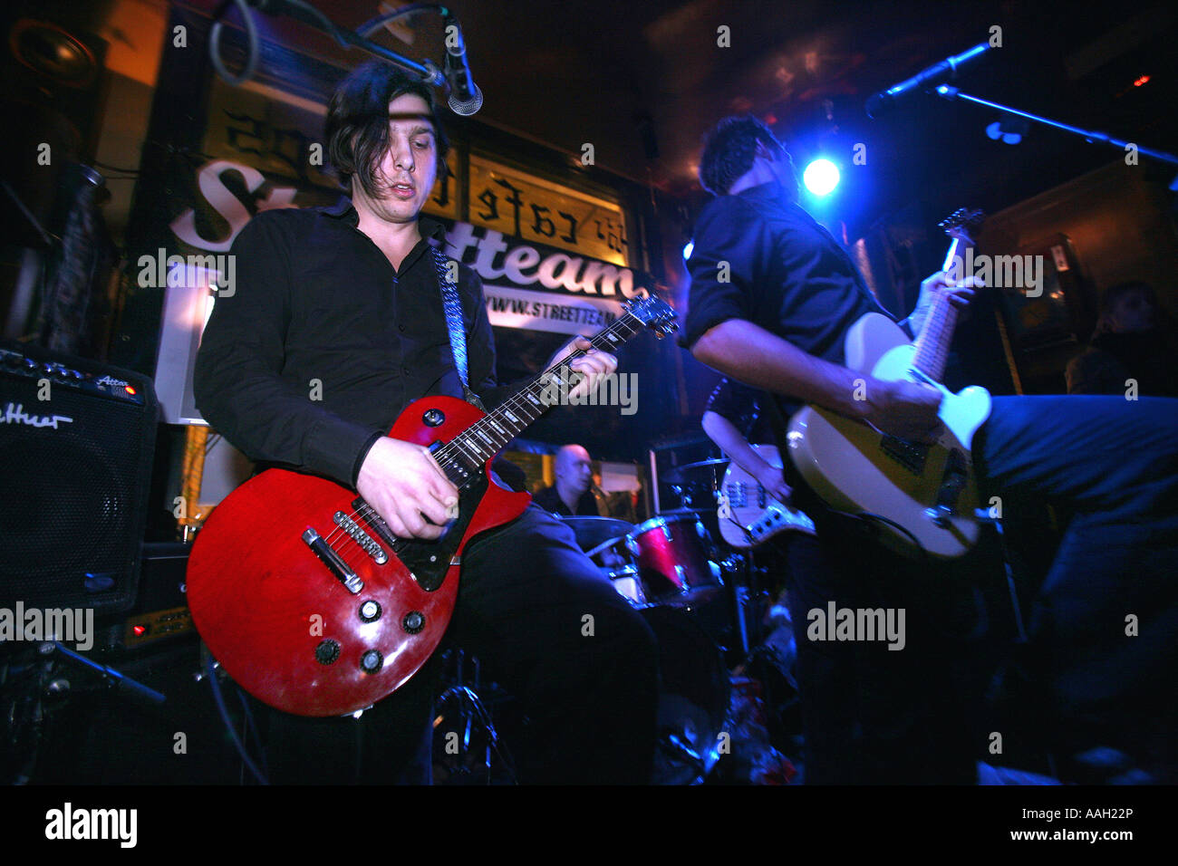 Musician plays guitar in recording hi-res stock photography and images ...