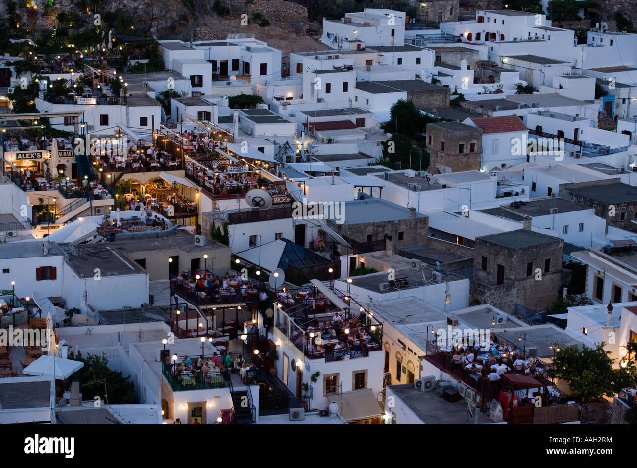 Lindos night greek islands greece hi-res stock photography and images ...