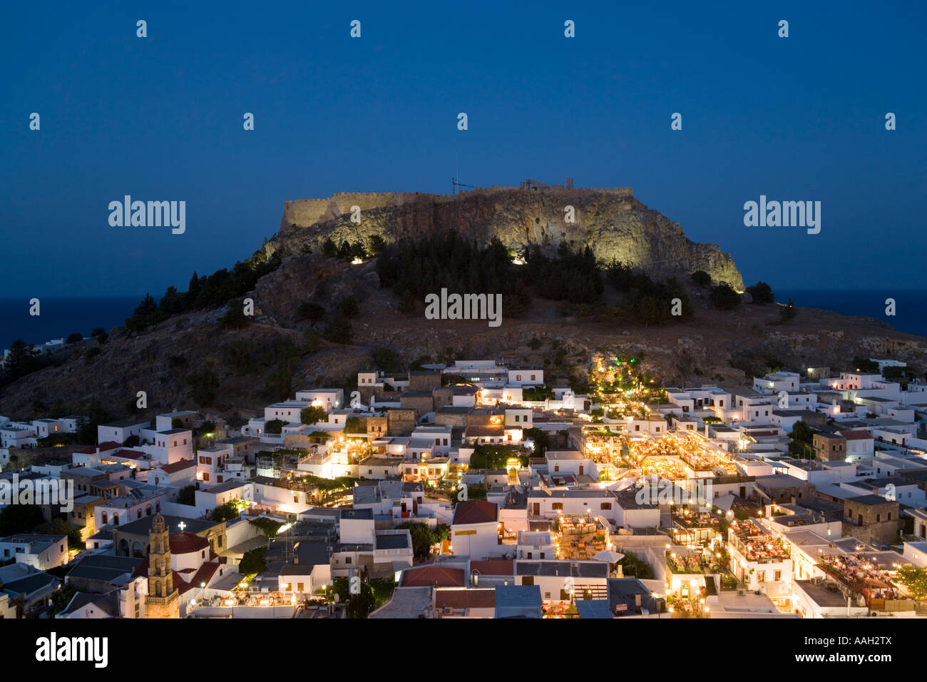 Lindos night greek islands greece hi-res stock photography and images ...