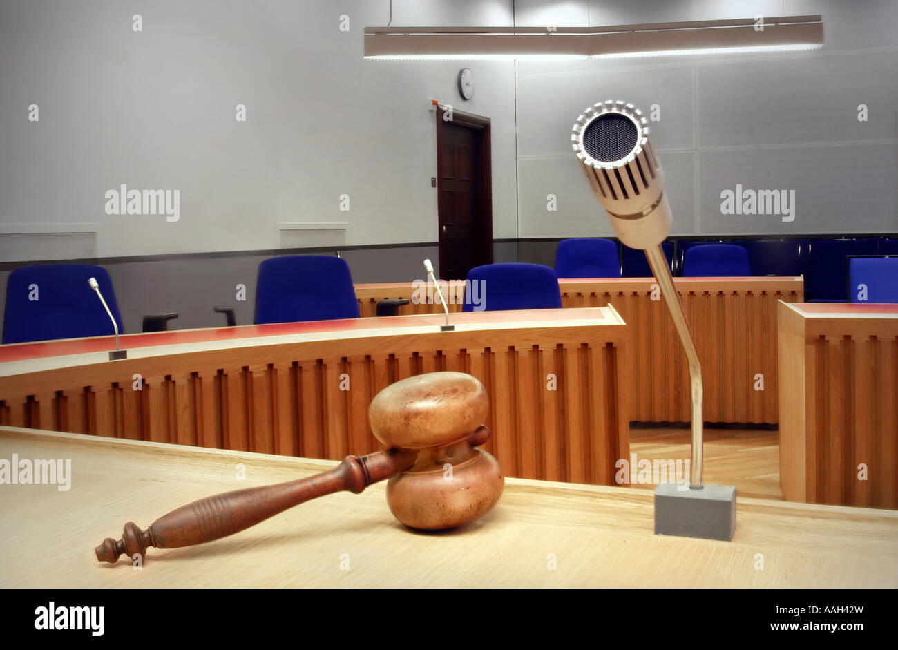 interior of an empty modern courtroom Stock Photo - Alamy