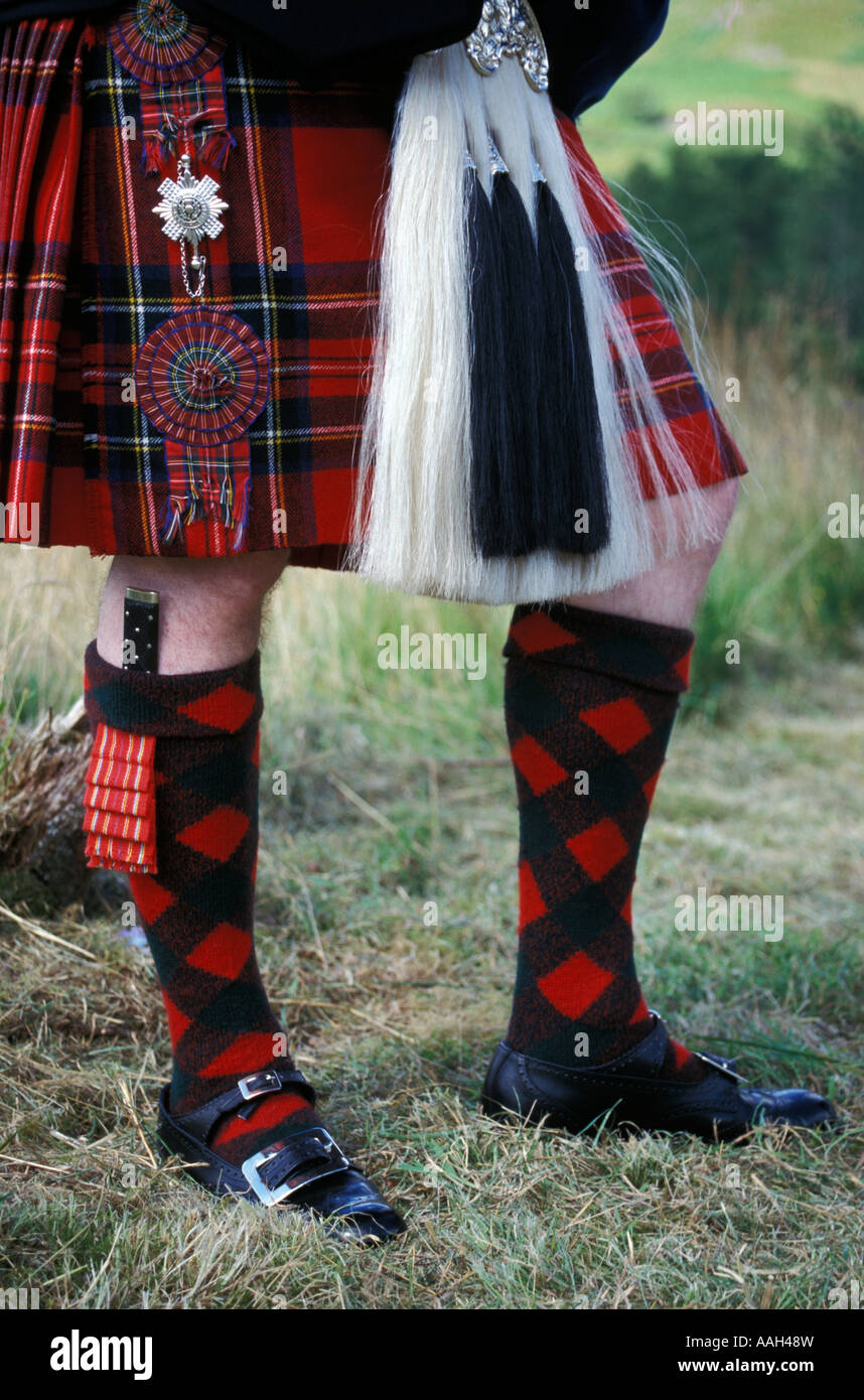 Man wearing a kilt Glenfinnan Highland Games Inverness shire Highlands ...