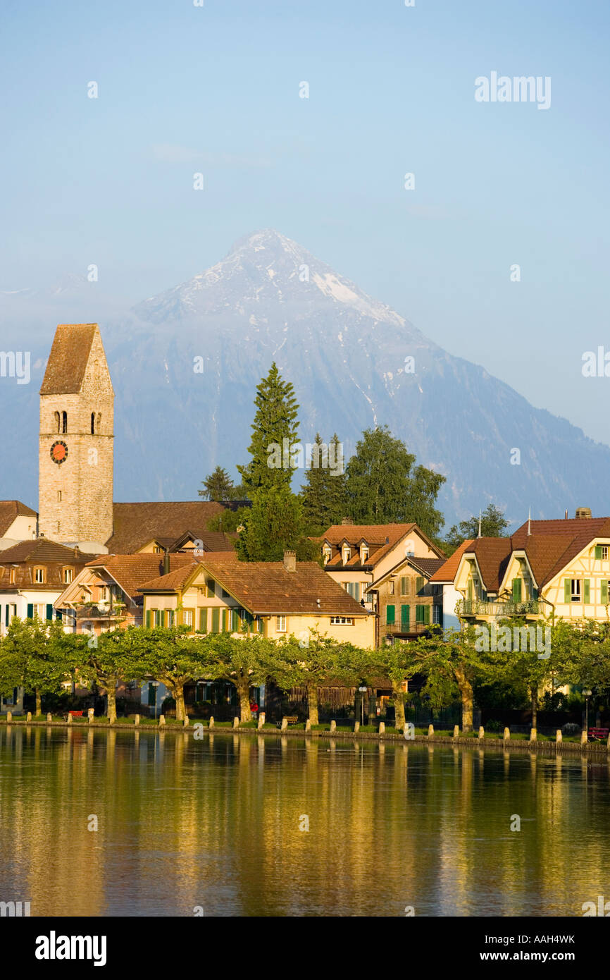 over river Aare to Unterseen the highest town on the Aare Interlaken ...