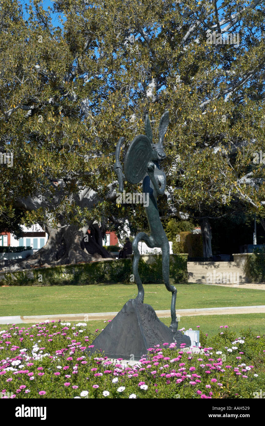 The Drummer bronze statue in Beverly Hills by Barry Flanagan Stock ...