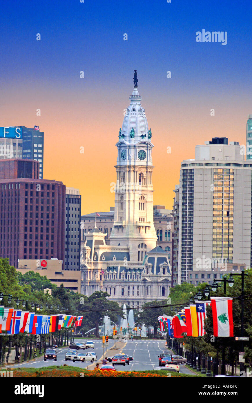 Benjamin Franklin Parkway in Philadelphia Pennsylvania PA Stock Photo ...