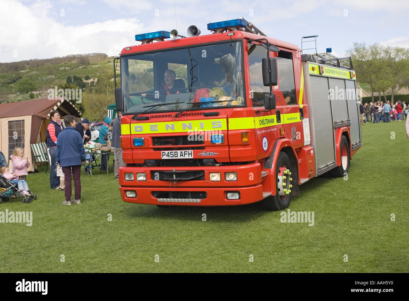 Dennis fire engine at MayDay fair Woodmancote Gloucesterhire UK Stock ...