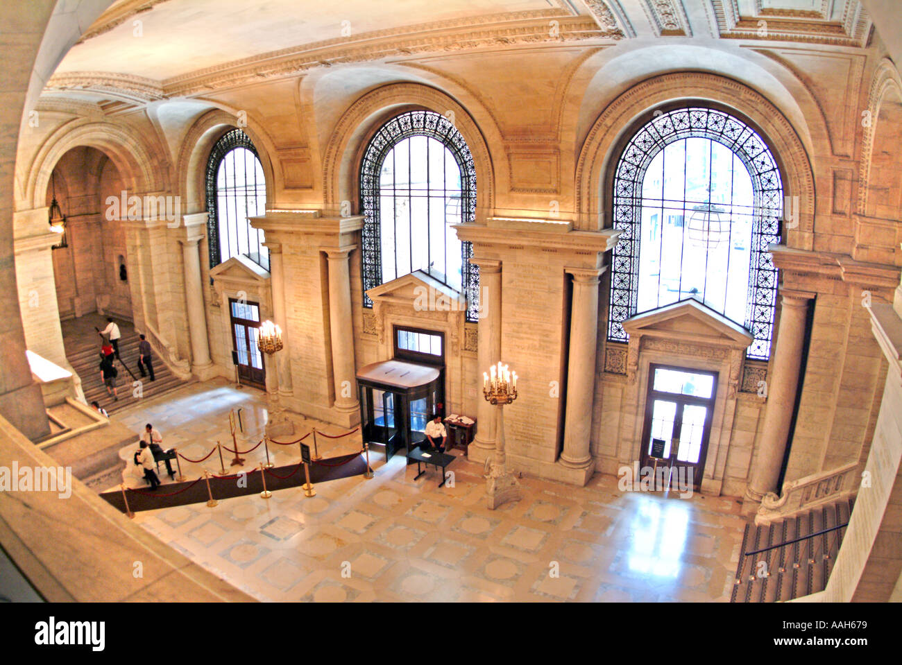 Interior lobby and rotunda of New York City Public Library Stock Photo ...
