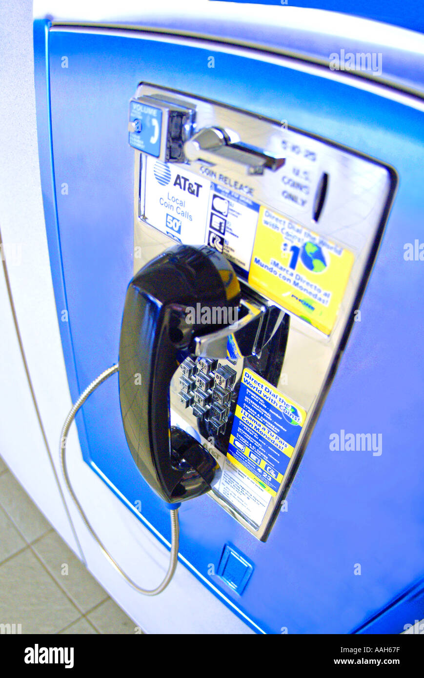 coin operated pay telephone at airport Stock Photo - Alamy