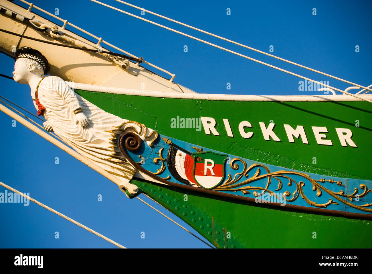 Figurehead of the museum ship Rickmer Rickmers Hamburg Germany Stock ...
