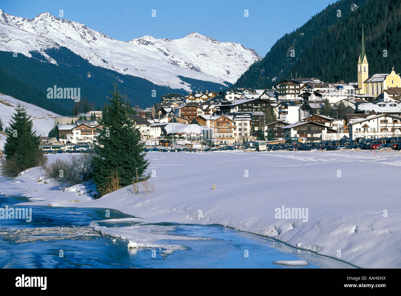 Ischgl in winter Tyrol Austria Stock Photo - Alamy