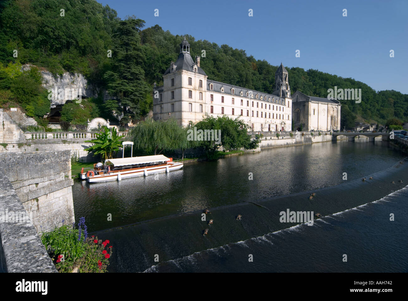 Abbey of Brantôme and River Dronne at Brantome Dordogne France Stock ...