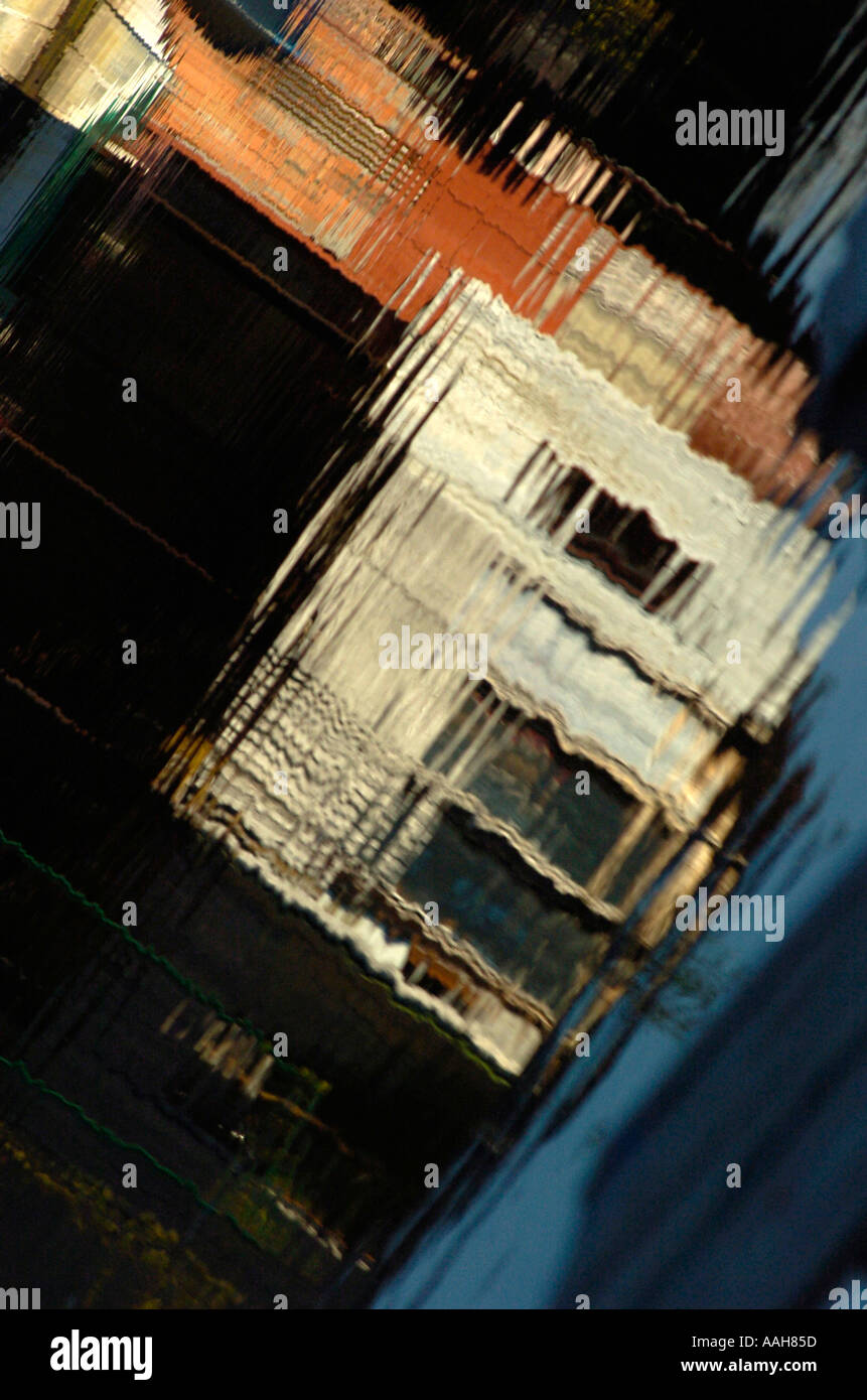 fishing house refraction in water Bulgaria Stock Photo - Alamy