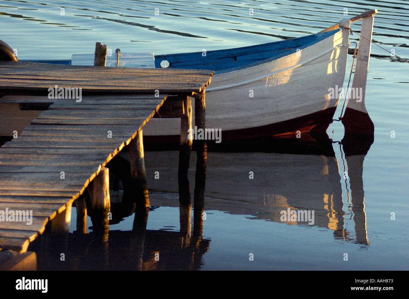 boat wood bridge Bulgaria Stock Photo - Alamy