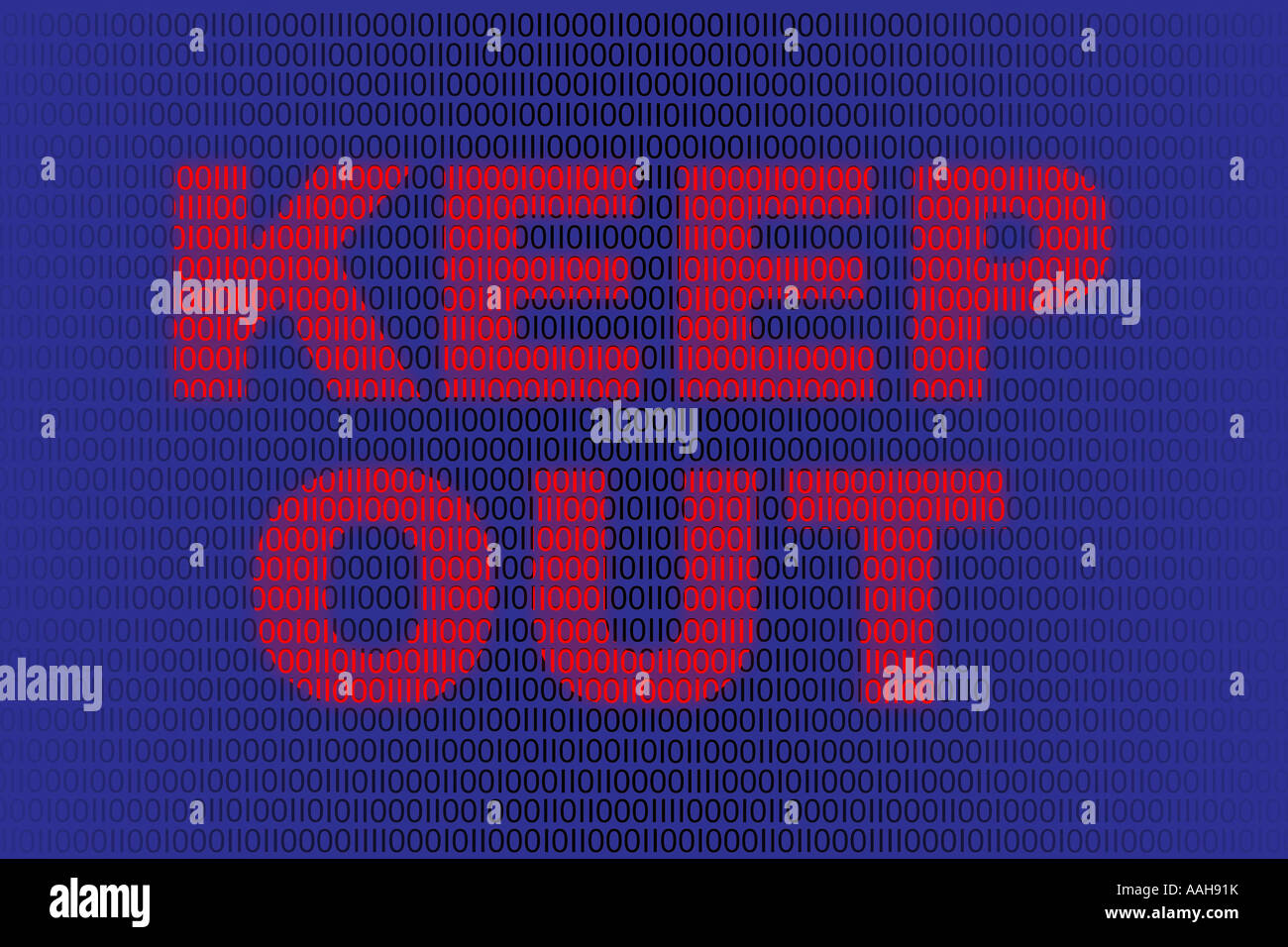 Keep out sign in binary code Stock Photo - Alamy