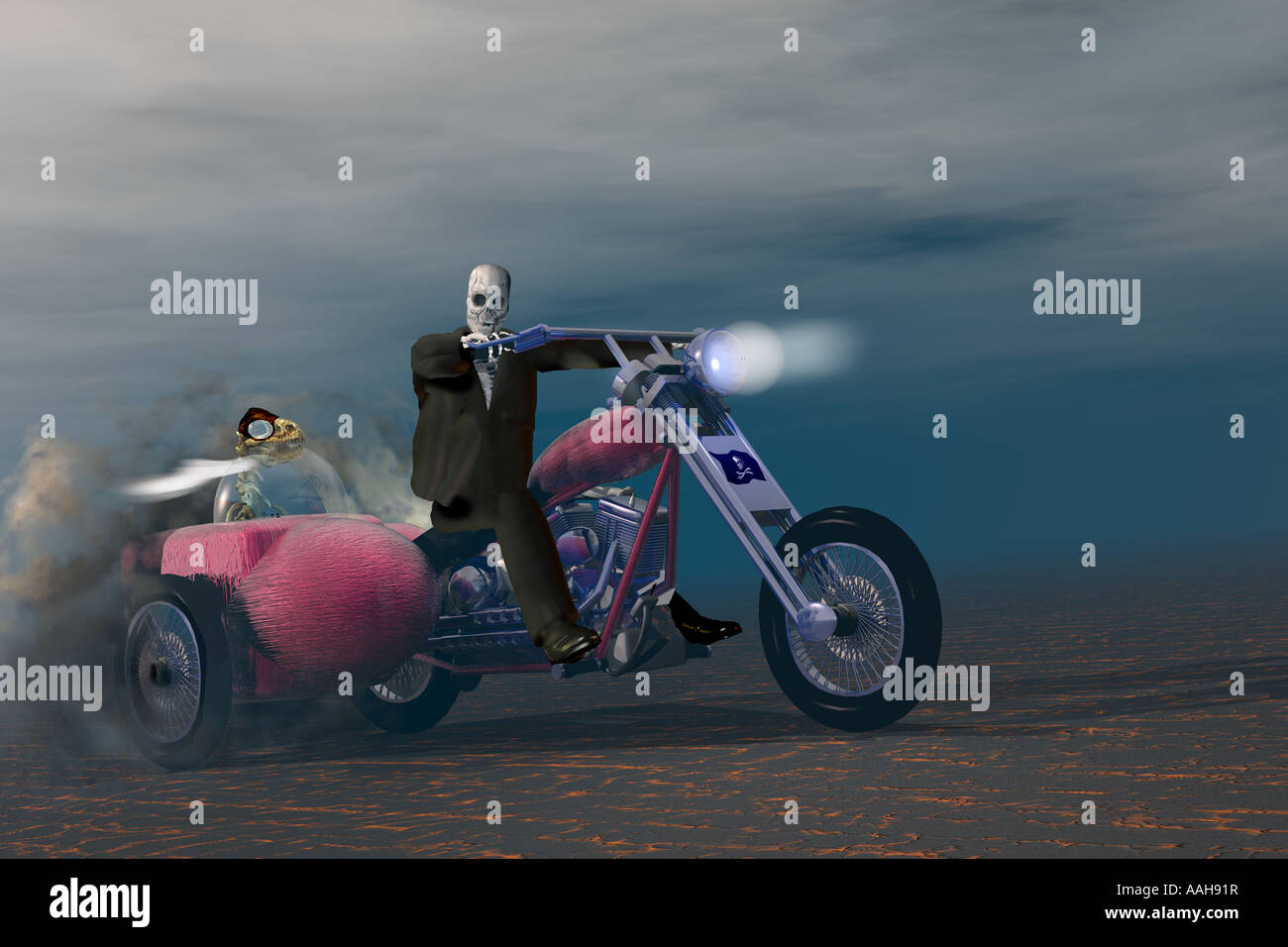 Skeleton Riding Motorcycle Stock Photos & Skeleton Riding Motorcycle ...