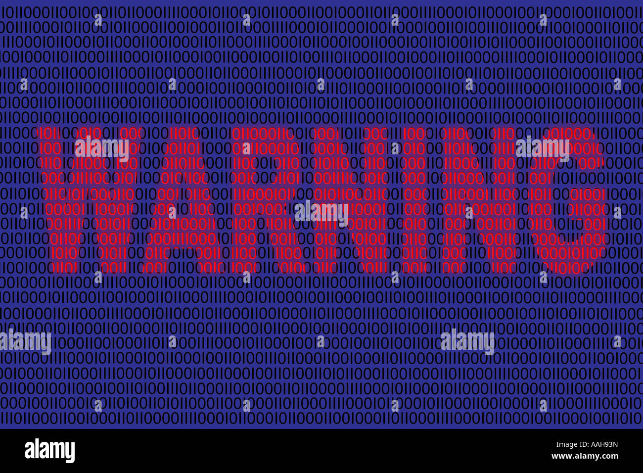 Warning sign in binary code Stock Photo - Alamy