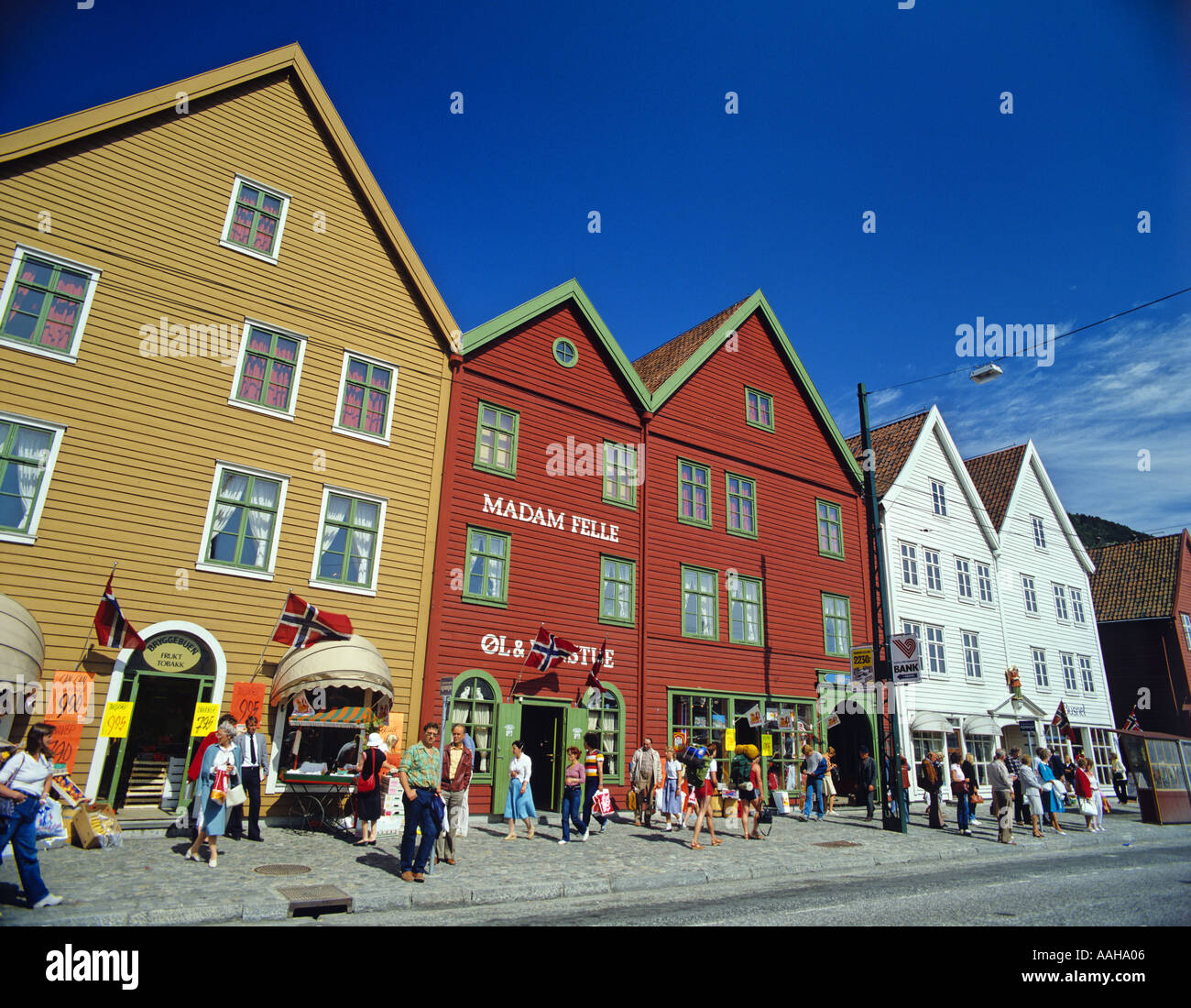 The wooden houses at Bryggen Bergen Norway Stock Photo - Alamy