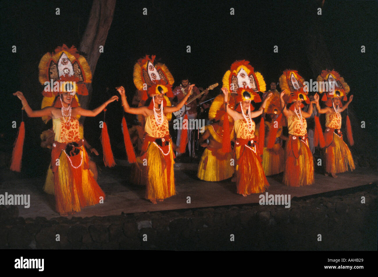 dancers at Polynesian show Mauna Kea Beach Hotel Kohala Coast Island of ...