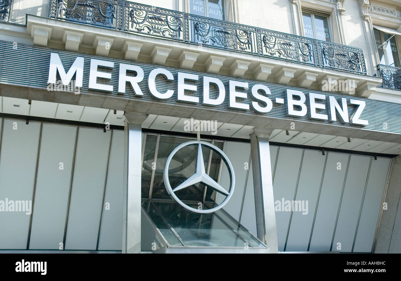 Mercedes Benz sign on the Champs-Élysées in Paris France Stock Photo ...