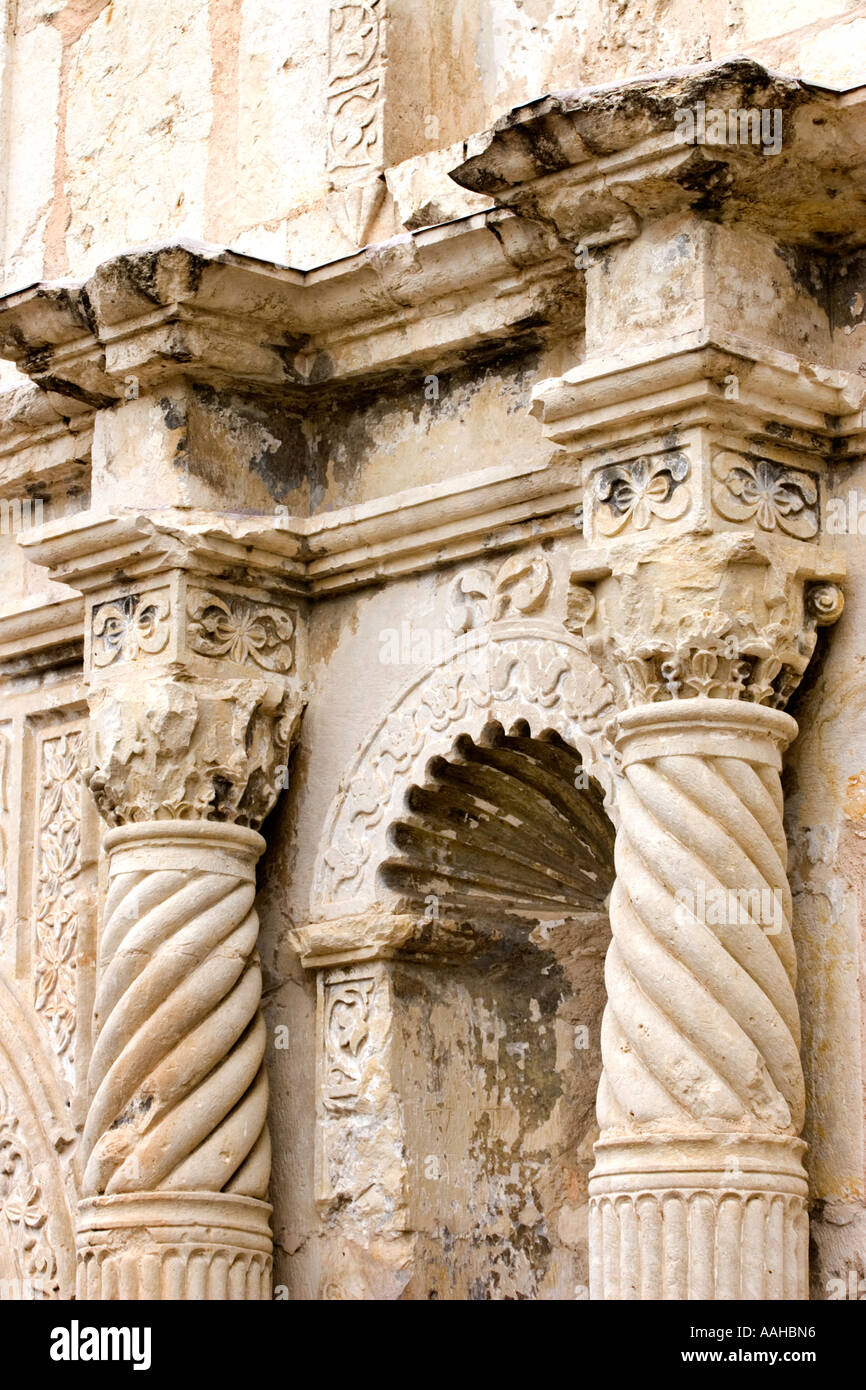 Alamo column cloceup San Antonio Texas Stock Photo - Alamy