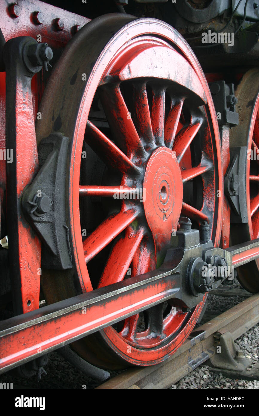 Steam locomotive big red wheels hi-res stock photography and images - Alamy