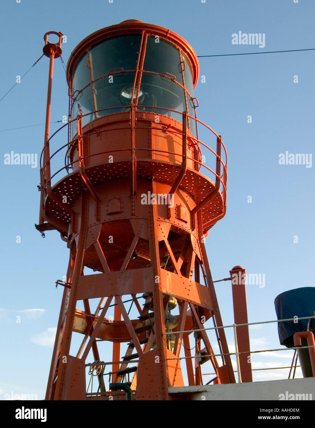 Trinity House light vessel Helwick moored at Swansea Marina Stock Photo ...