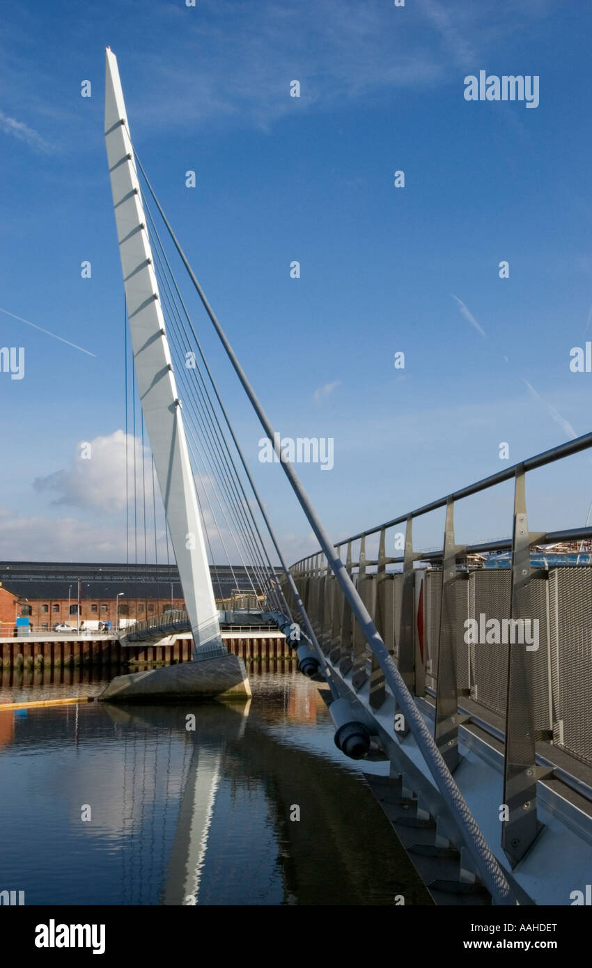 Sail Bridge spans the River Tawe at Swansea waterfront Stock Photo - Alamy
