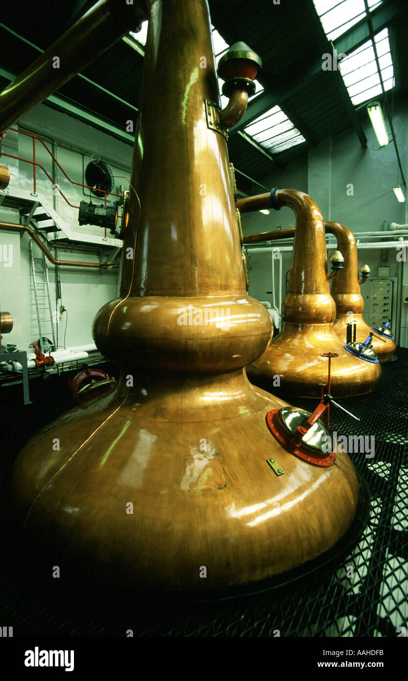Copper distillation flasks Scotland Stock Photo - Alamy
