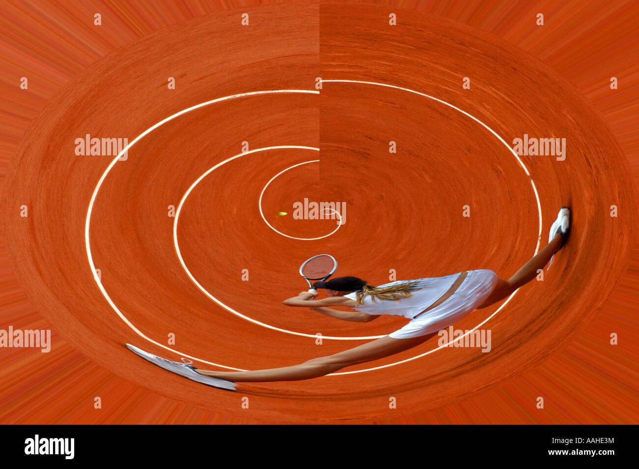 A woman player at the French open rendered in photoshop using special ...