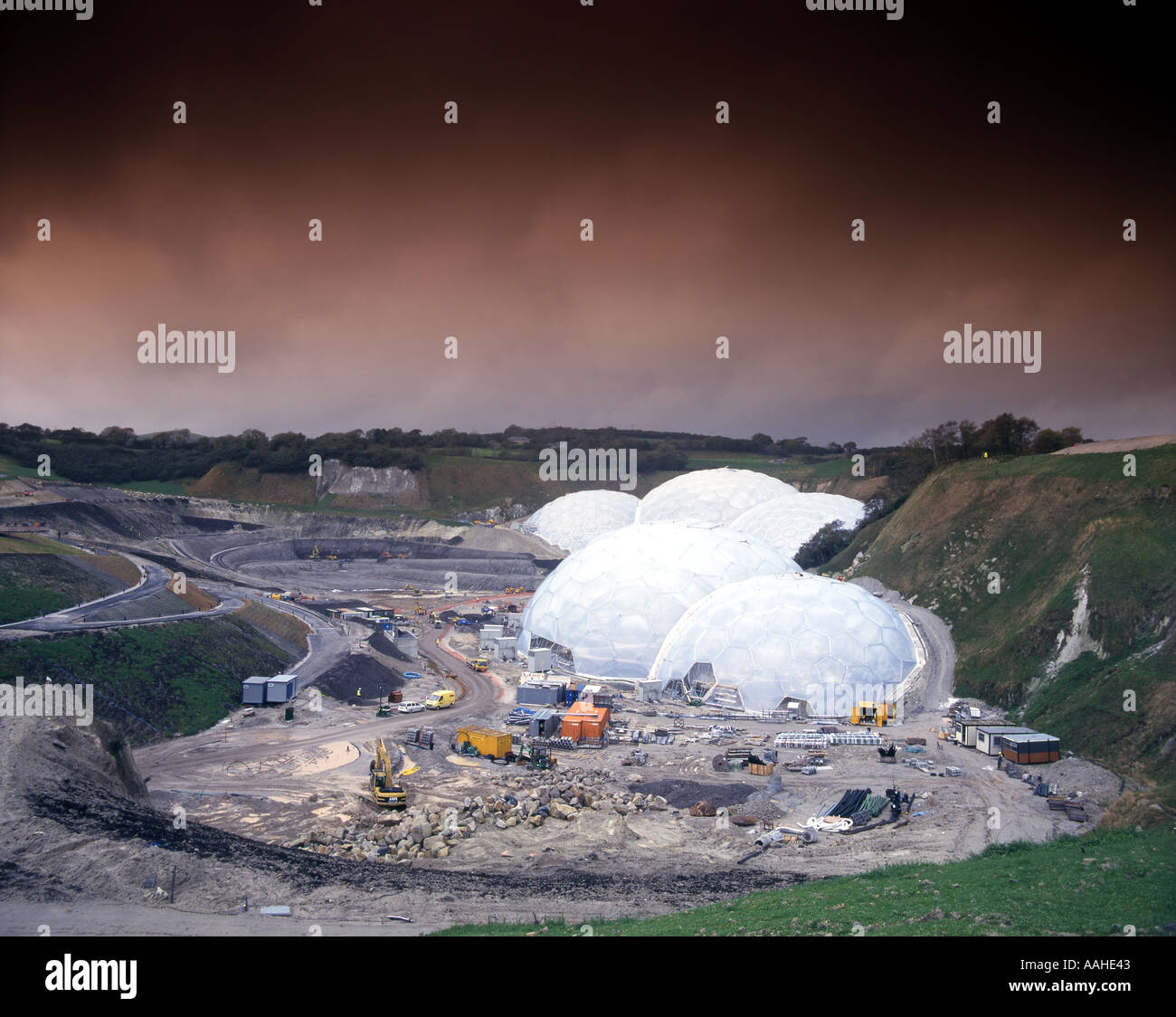The Eden Project in Cornwall england under construction before the ...