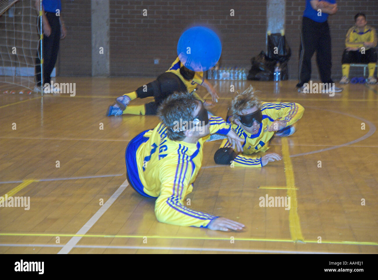 Swedish Goalball team, Parlaympic Sport Stock Photo - Alamy