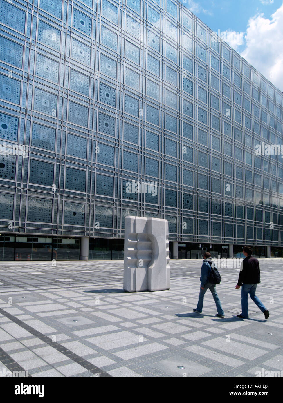 The impressive facade of the Institut du Monde Arabe IMA in Paris ...