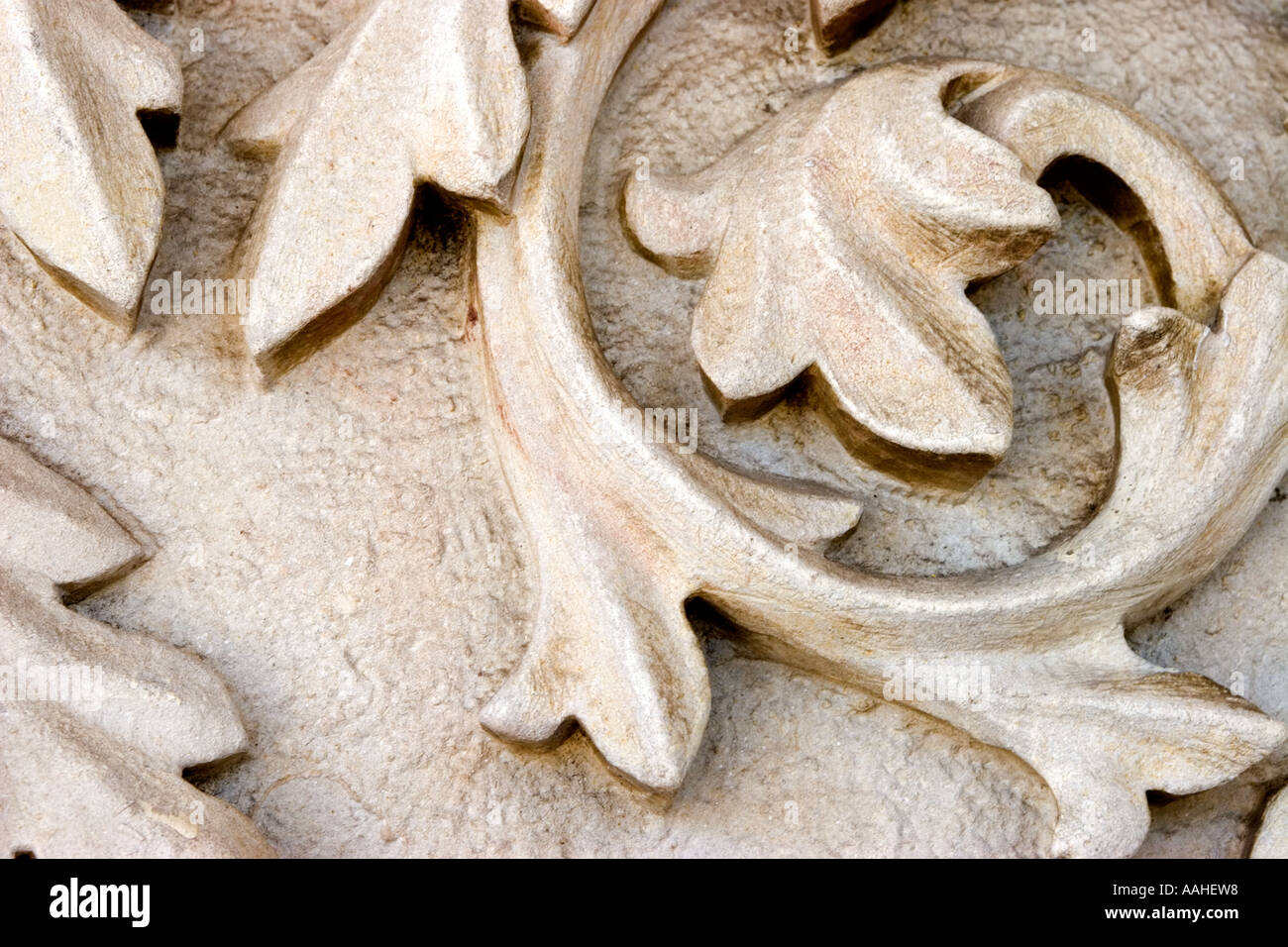 Stone carving design leaf Stock Photo - Alamy
