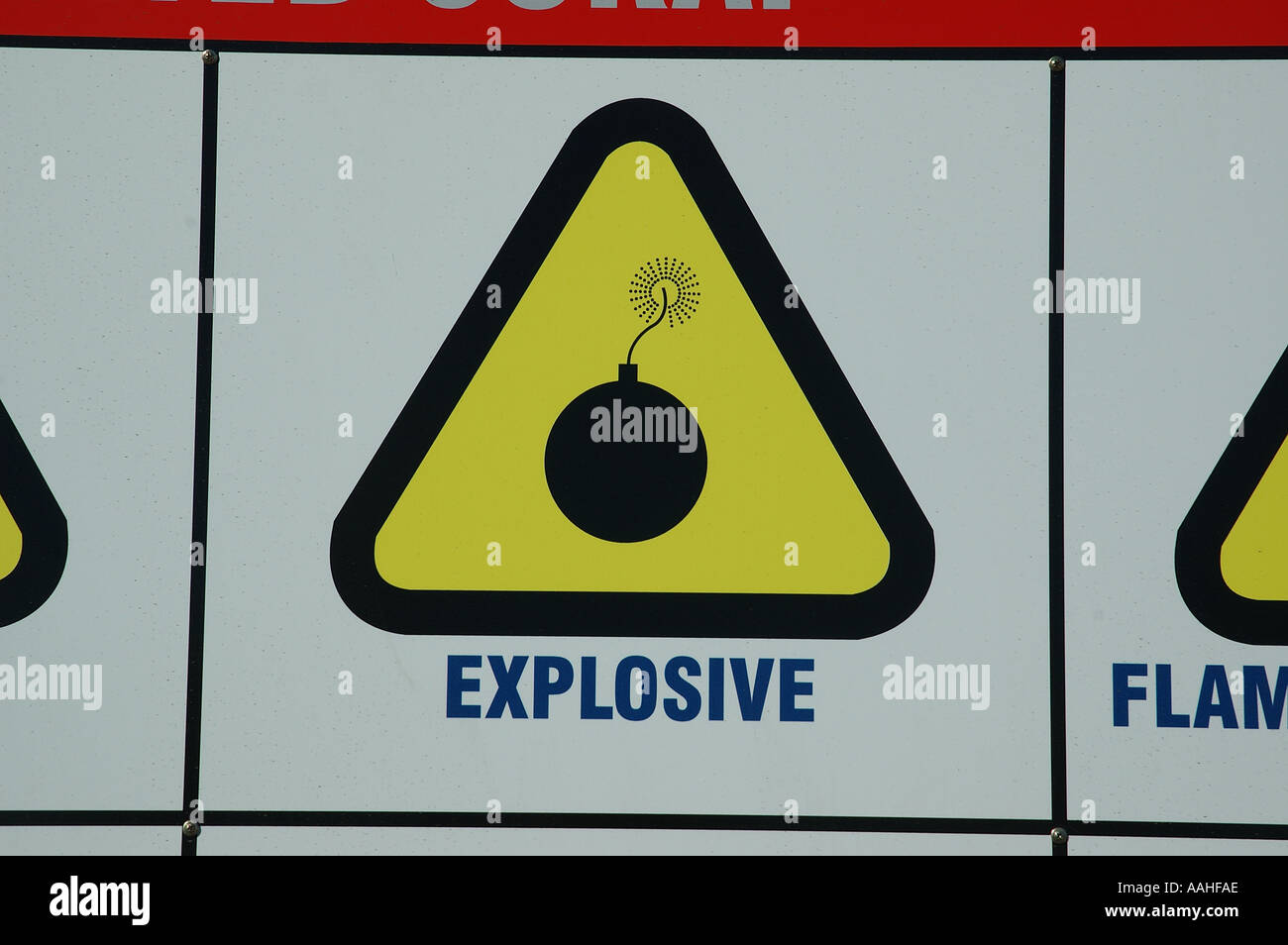 Waste hazard sign on wreckers yard dsc 1606 Stock Photo - Alamy