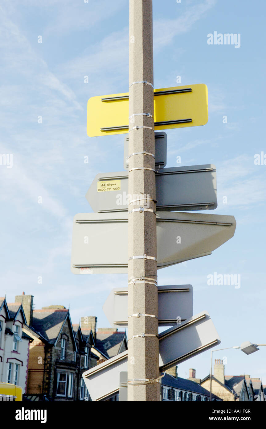 Back of road signs Stock Photo - Alamy