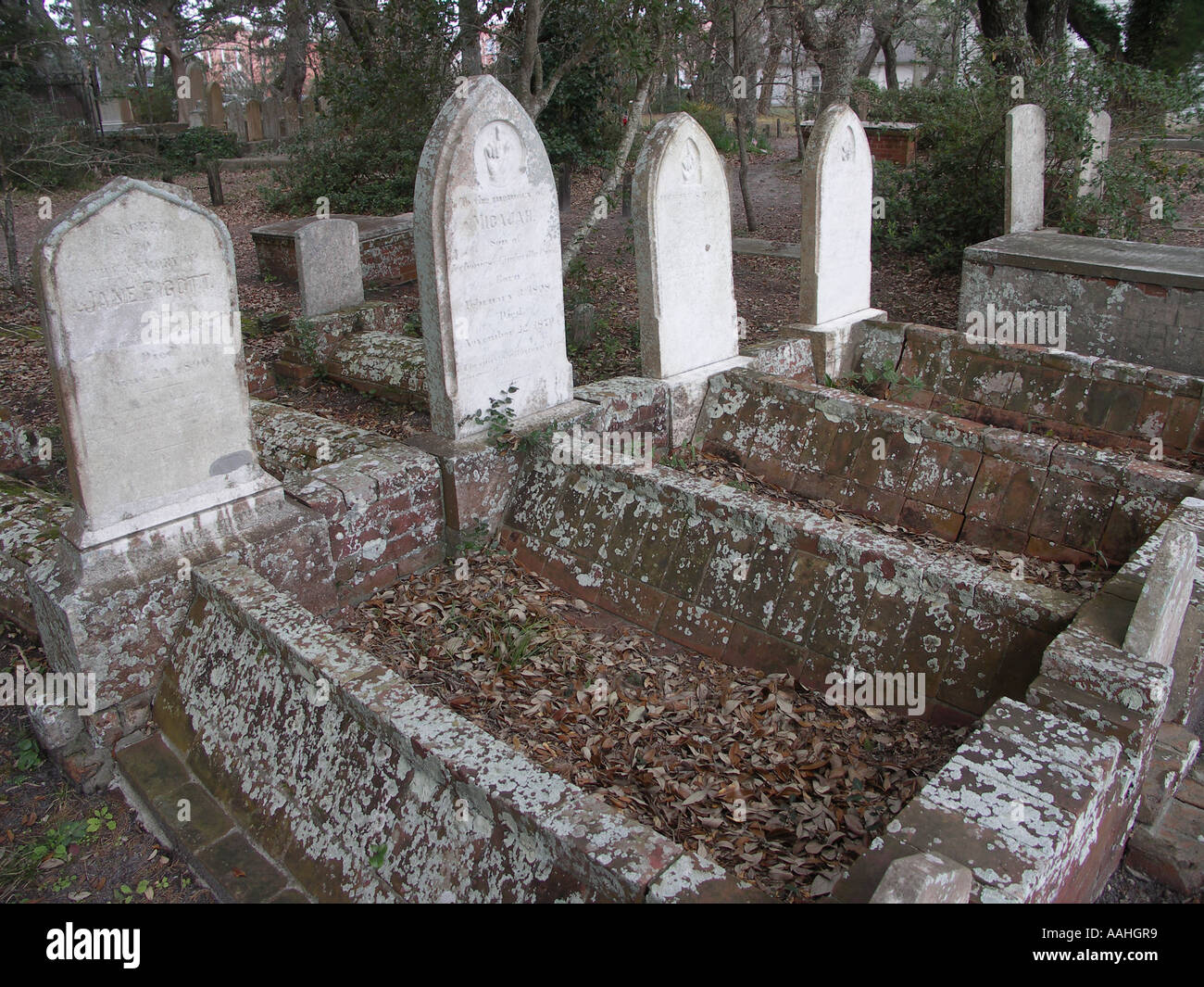 Graves in Old Graveyard Stock Photo - Alamy