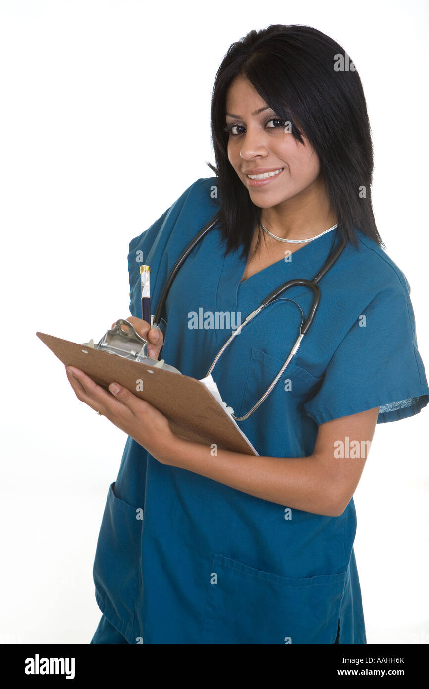 Nurse with chart Stock Photo - Alamy