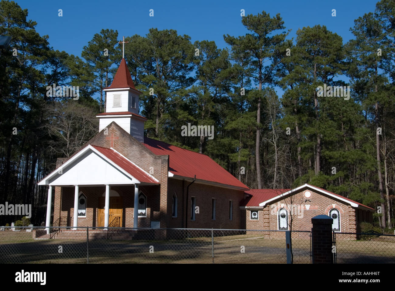 Cute little old fashioned church Stock Photo - Alamy