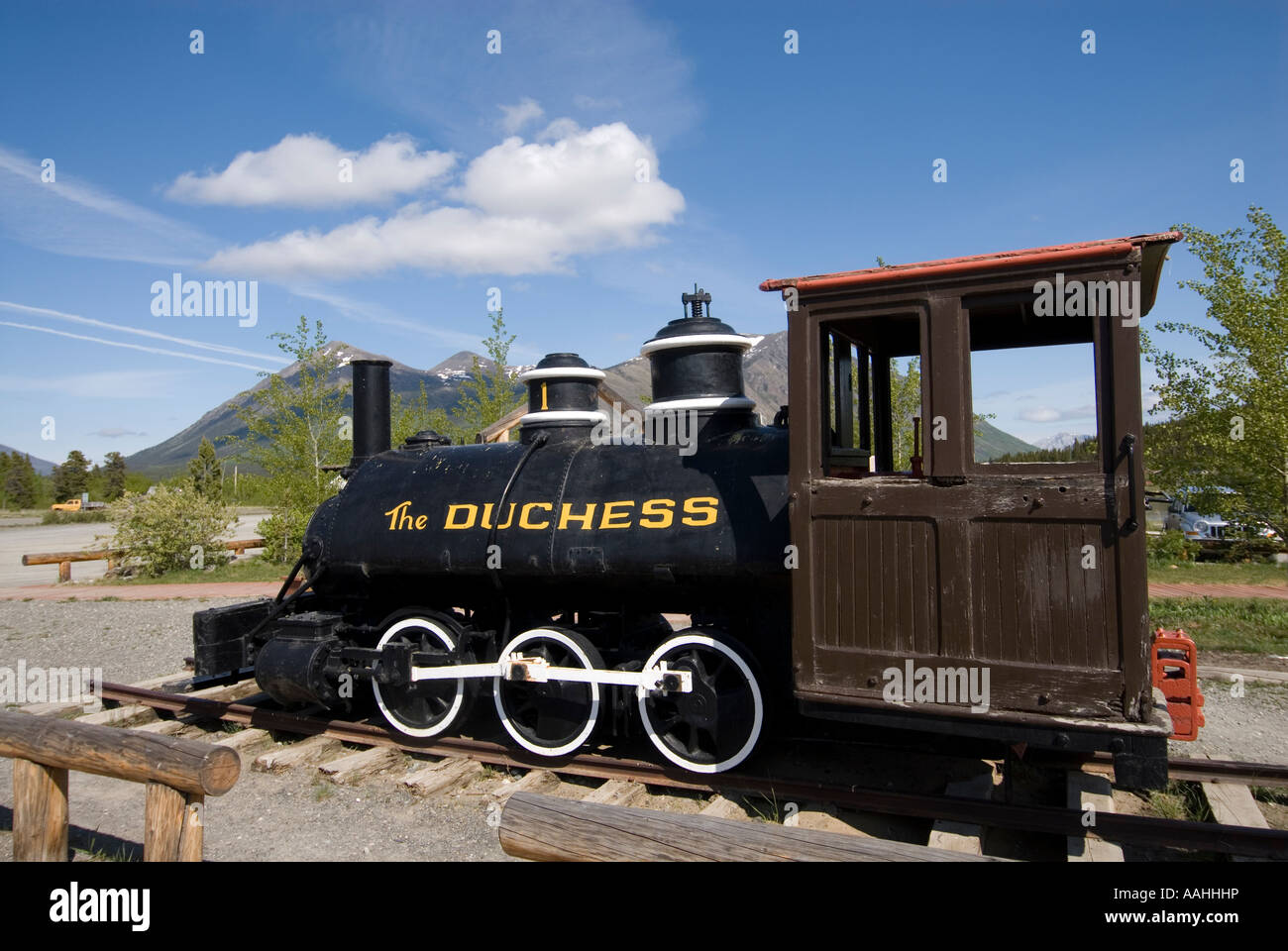 The Duchess a steam engine in Carcross Yukon Canada Stock Photo - Alamy