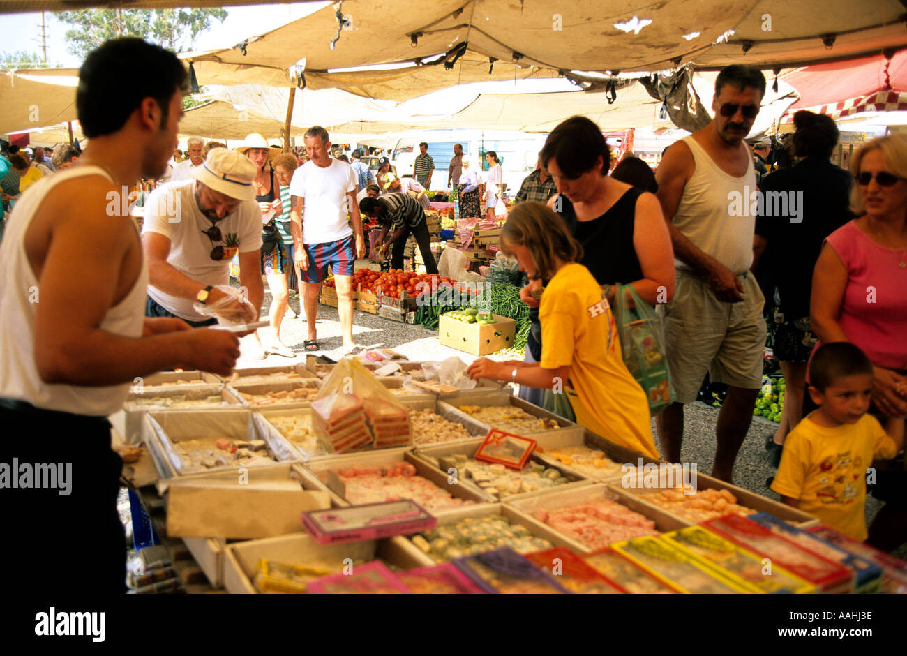 turkey aegean coast bodrum peninsula turgutreis market Stock Photo - Alamy