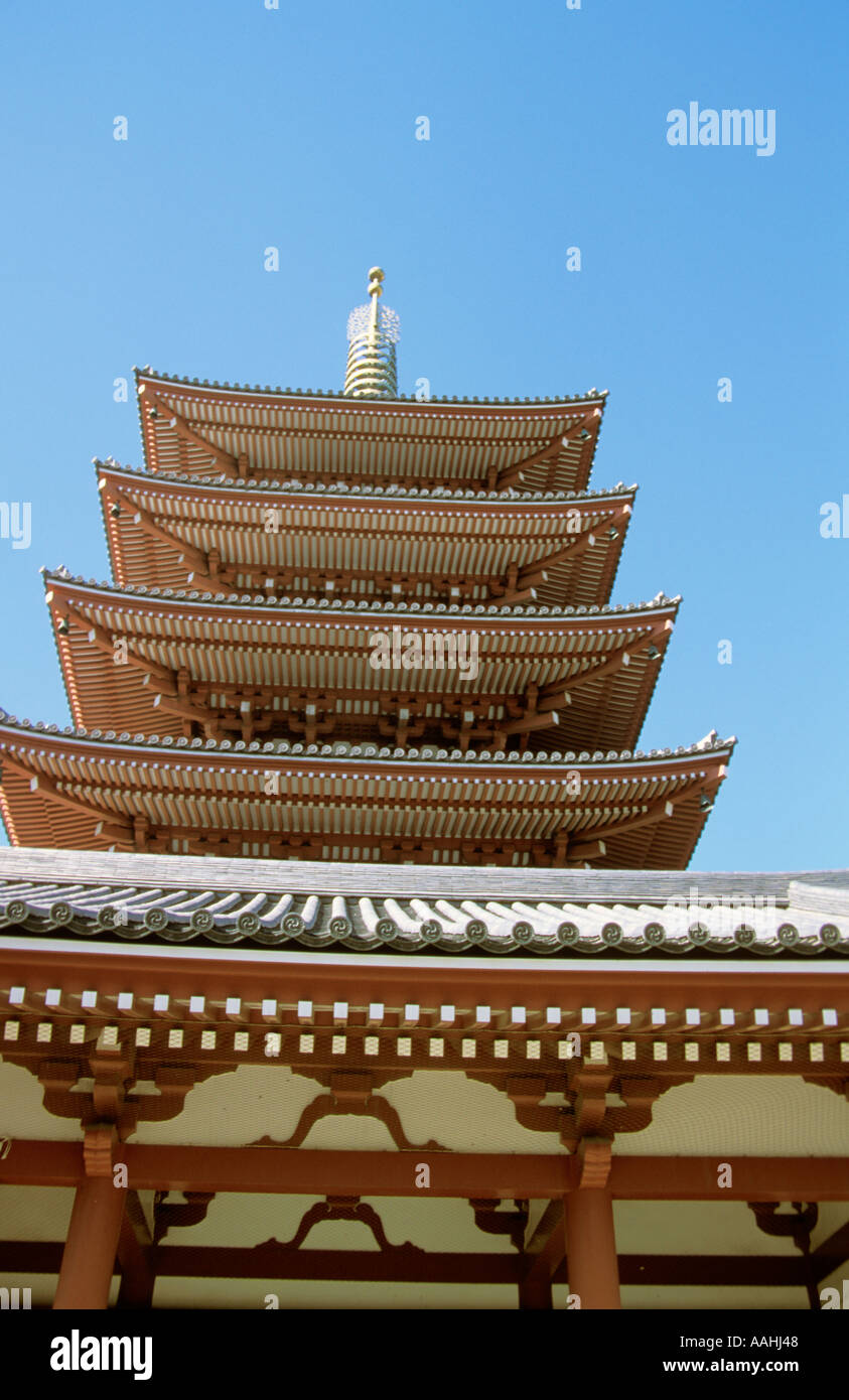 Japan Tokyo Asakusa Temple Five storey pagoda Stock Photo - Alamy