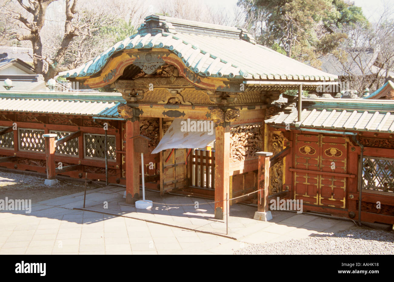 Japan Tokyo Toshogu Shrine Ueno Shrine building Entrance Gate Stock ...