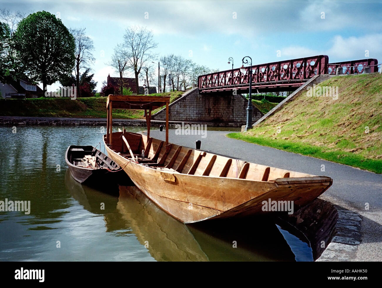 A barge on the Loire River in the Loire Valley of France Stock Photo ...