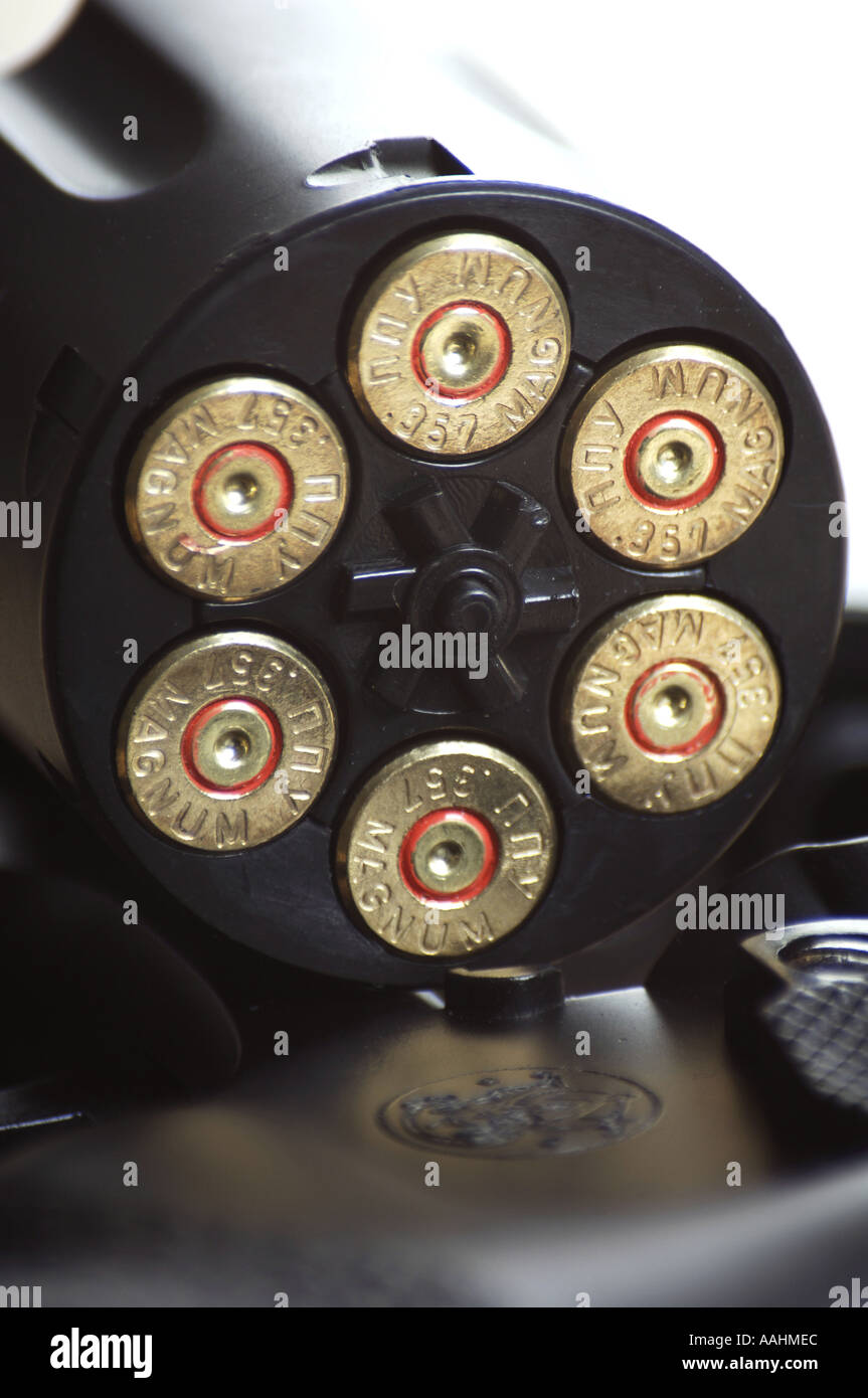 a 357 magnum revolver with 44 bullets in the chamber Stock Photo - Alamy