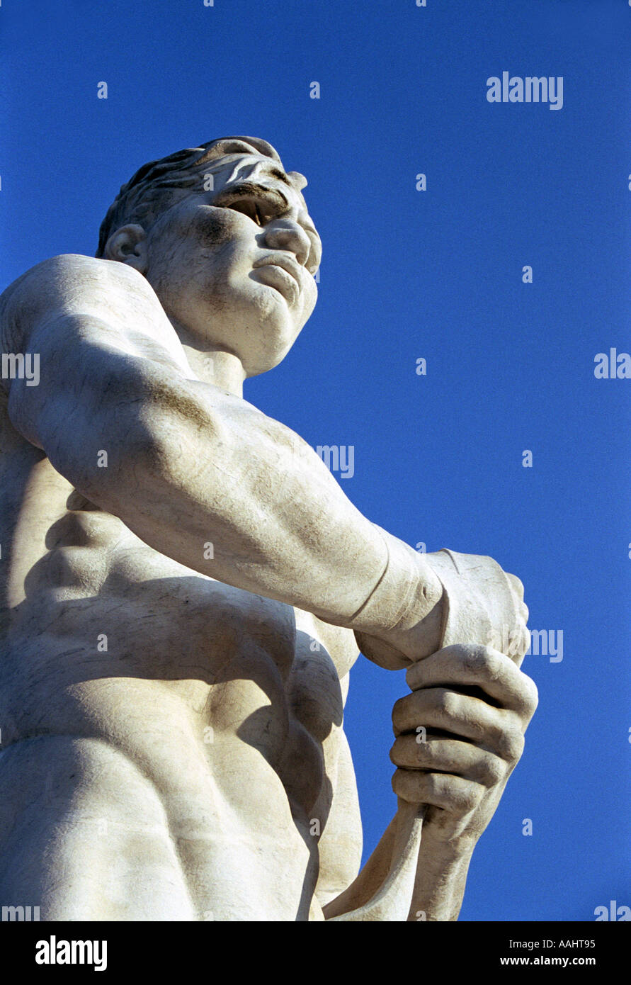 male boxer s statue putting on bandages at stadio dei marmi rome Stock ...
