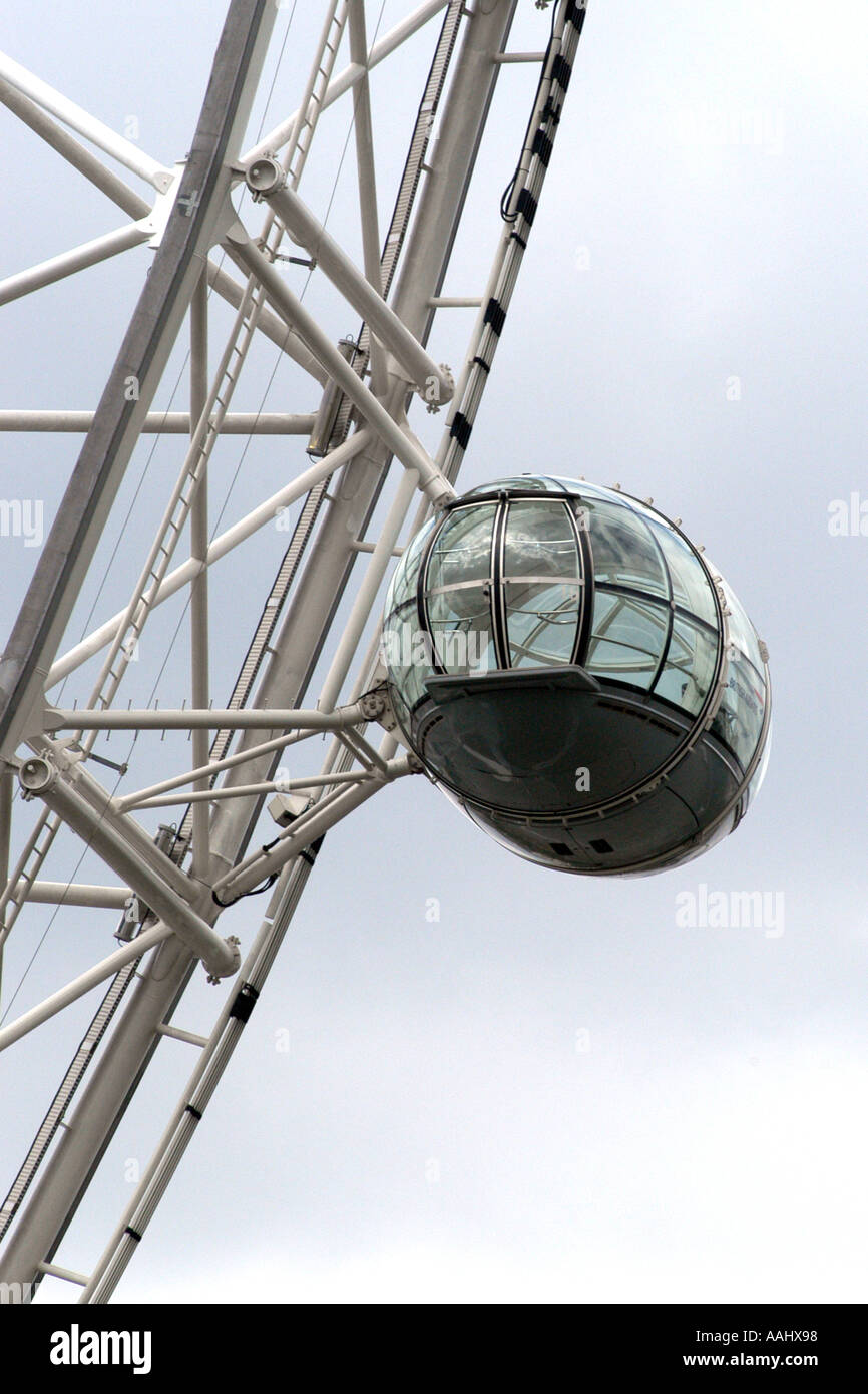 One of the 32 observation capsules of the London Eye Ferris wheel Stock ...