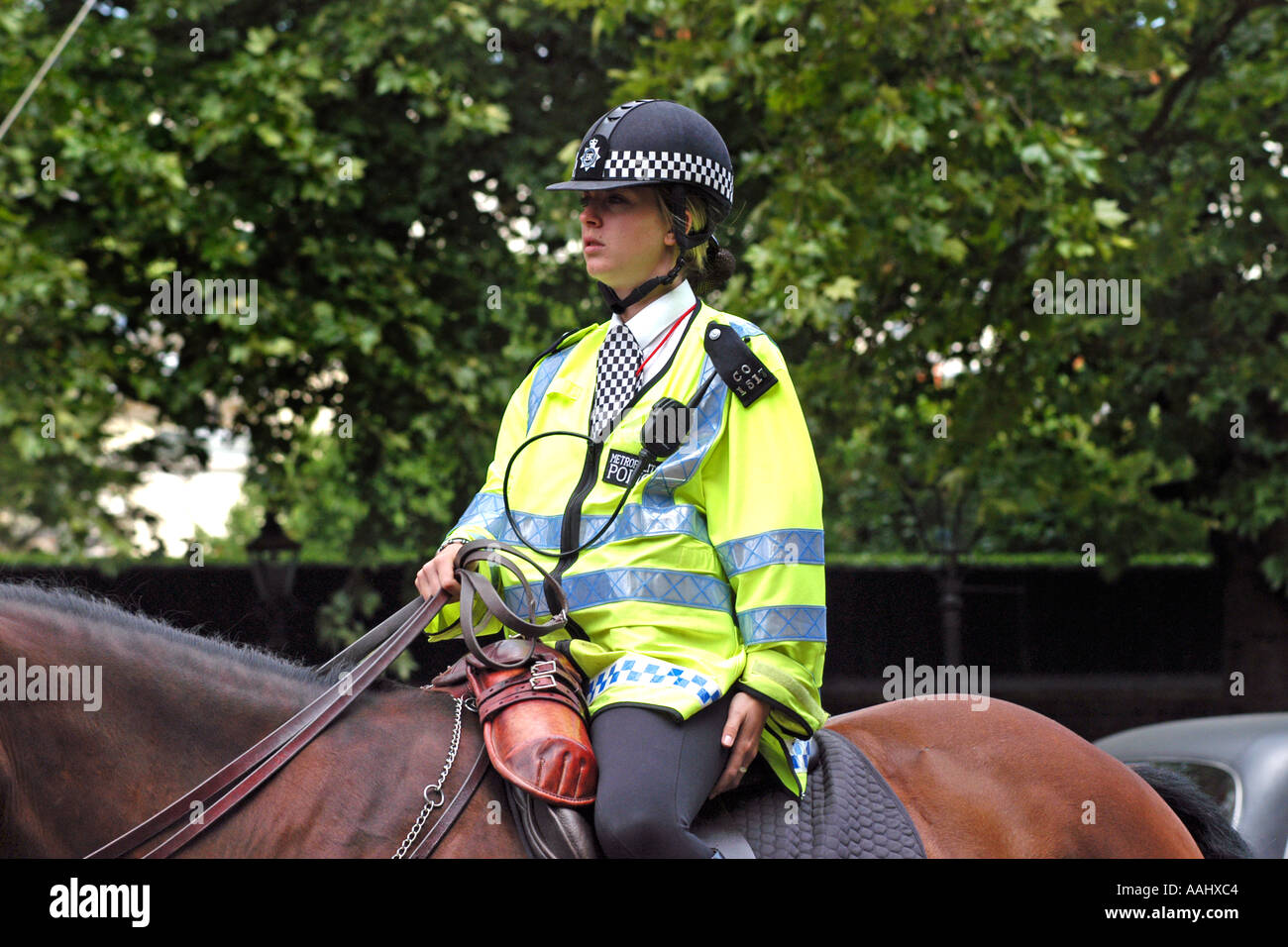 Female Law Enforcement Officer on horseback in London Stock Photo - Alamy