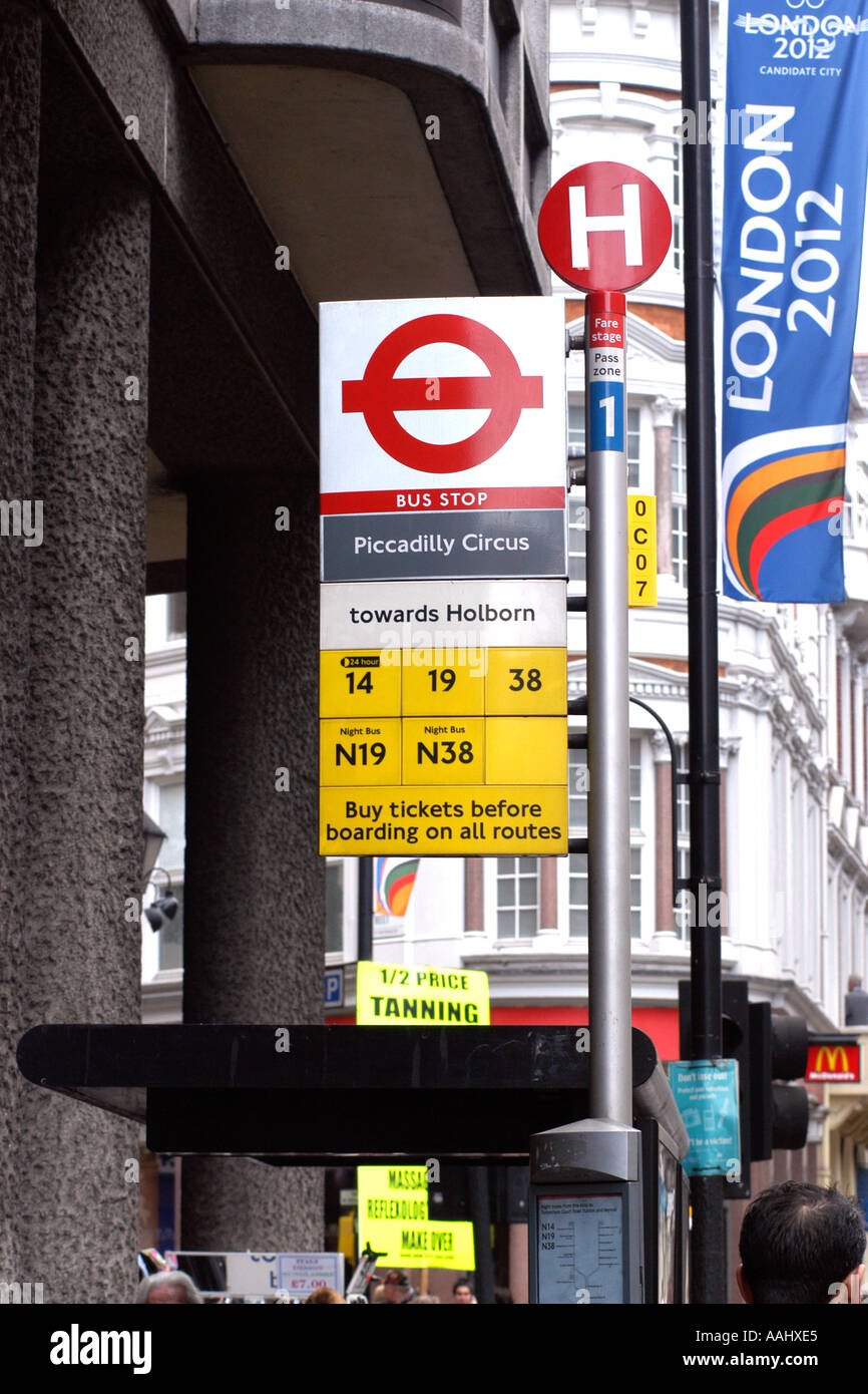 London Bus stop sign Stock Photo - Alamy