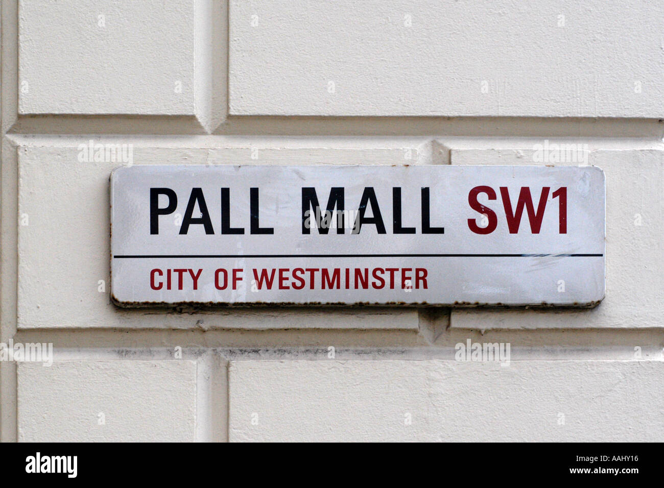 Pall mall Wall SW1 Street sign in London Stock Photo - Alamy